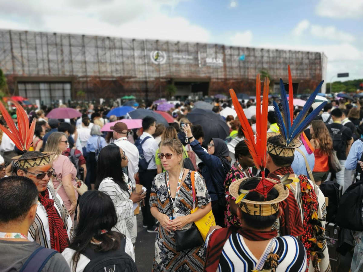 The Munduruku people block the COP30 Blue Zone entrance for four hours ...
